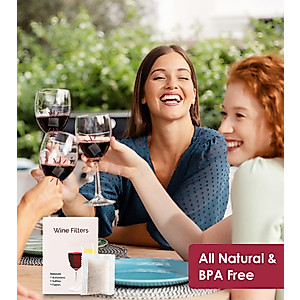 YARKOR Wine Filter 12 Packs, Removes Histamines and Sulfites, Reduce and Alleviate Wine Allergies & Sensitivities - Stops Red Wine Headaches Nausea, Natural Purifier Filters