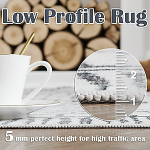 jinchan Runner Rug 2x5 - Moroccan Hallway Rug Bohemian Kitchen Washable Runner Rug with Rubber Backing Modern Soft Rug Indoor Non Slip Carpet for Entryway Bathroom Laundry Room Farmhouse Grey