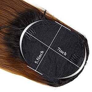 YIBANG 30inch Long Straight Drawstring Ponytail Synthetic High Puff Ponytail Hair Pieces With Comb Clip in Straight Ponytail Clip in Hair Extensions Smooth &Soft(T2/30)