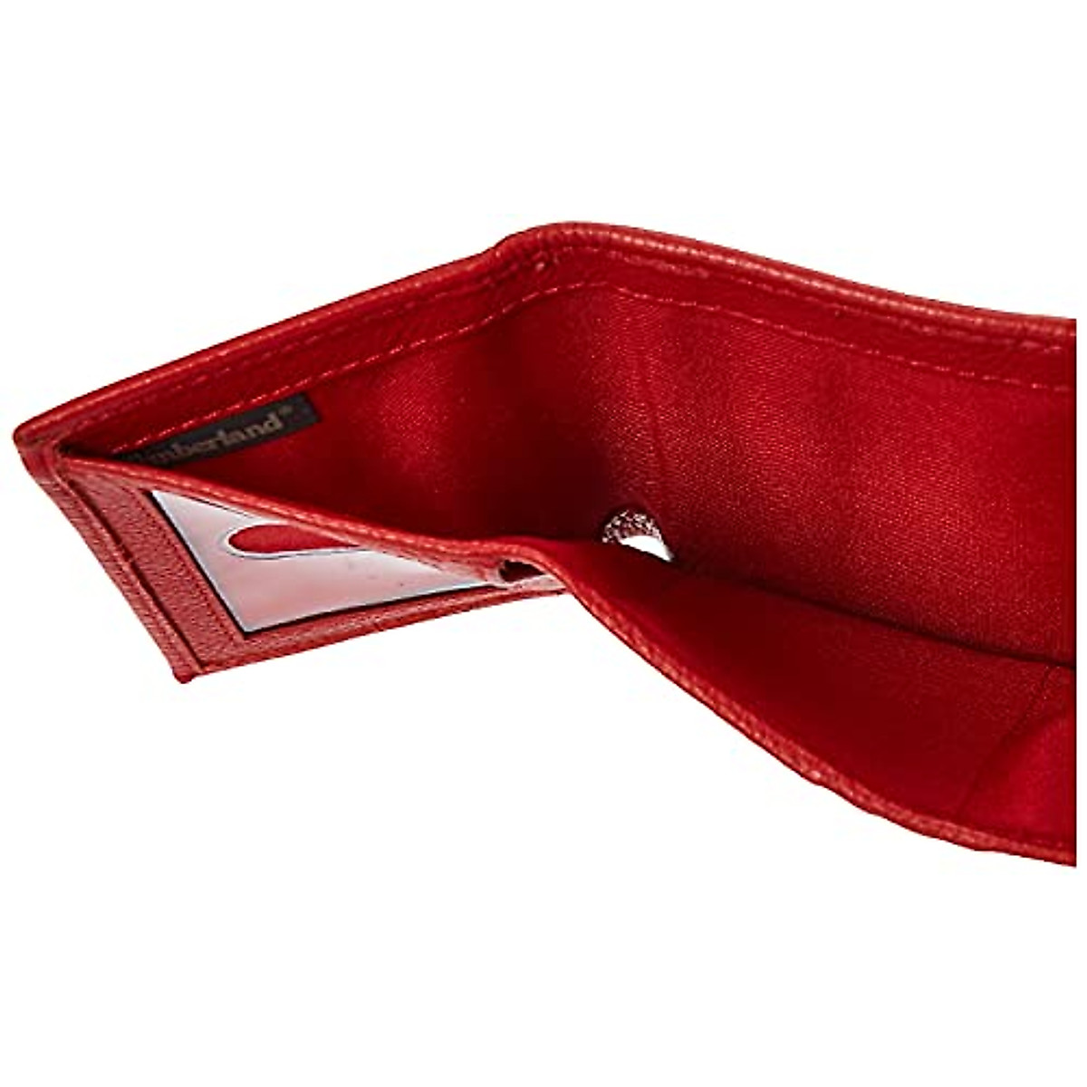Timberland womens Leather RFID Small Indexer Snap Wallet Billfold, Red, One Size US