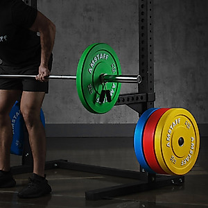 Amstaff Olympic Weight Plate Holder for Power & Squat Racks – Available 2x2 – 2.5x2.5 – 3x3 Inch Tube Sizes – 9-inch Weight Plates Horn Storage Attachment for Power Squat Rack – (Pair) (2.5" x 2.5")