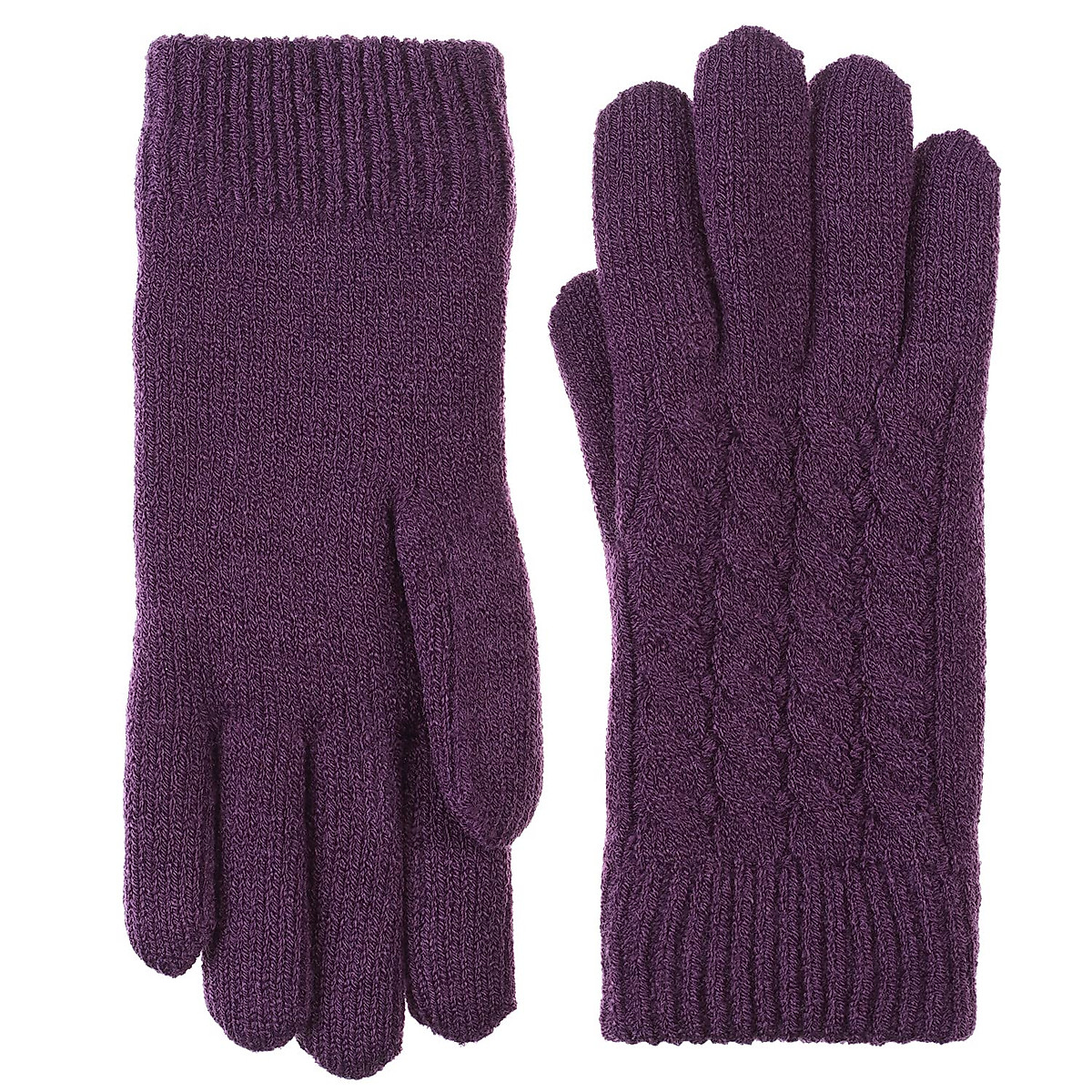 Be Your Own Style BYOS Women’s Winter Classic Cable Warm Plush Fleece Lined Knit Gloves