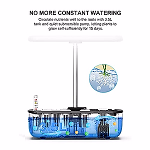 QYO Hydroponics Growing System, 12 Pods Indoor Herb Garden with 36W Full-Spectrum Grow Light, Pump System, Automatic Timer, 23.8'' Height Adjustable, Plants Germination Kit for Home Kitchen Gardening