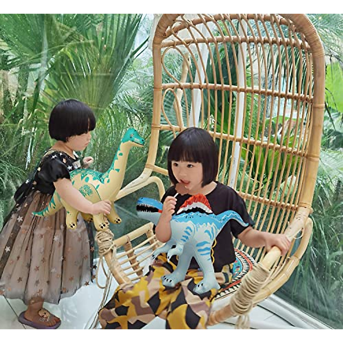 KATAKA 6 Pack Dinosaur Inflatable Toy Includes air Pump Party Decorations Pool Floating Toy Dinosaur Collection Birthday Party Gifts for Children and Adults