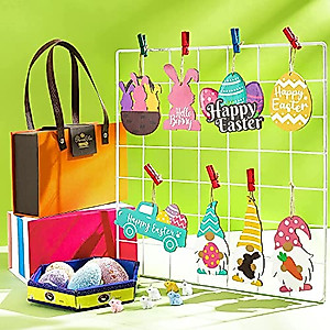 40 Pieces Easter Wooden Ornaments for Tree Happy Easter Egg Gnome Bunny Chick Cutouts Wood Hanging Ornament Spring Easter Wooden Slice Decorations for Party Home Classroom Decor, 20 Styles