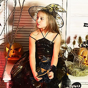 Jenaai Halloween Plush Cat 9.84 Inch Cute Pumpkin Halloween Stuffed Animals Pumpkin Cats Gift Stuffed Bat Soft Cat with Hat and Cloak for Kids Birthday Halloween Decorations Toy