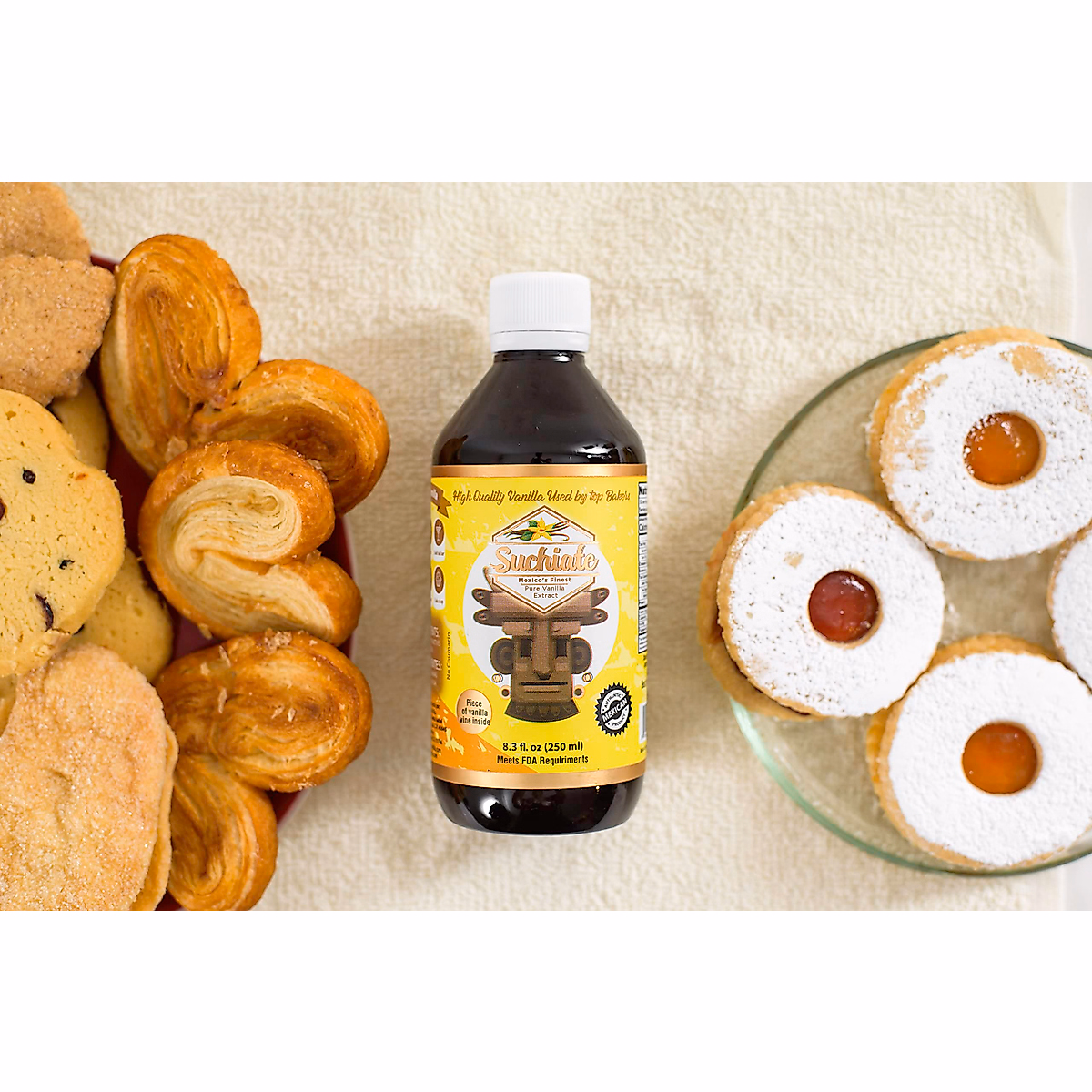 Suchiate Pure Vanilla | Mexican Vanilla for Baking and Desserts | Made with Real Vanilla Bean | Vainilla Mexicana Buena 8.3oz (250 ml)