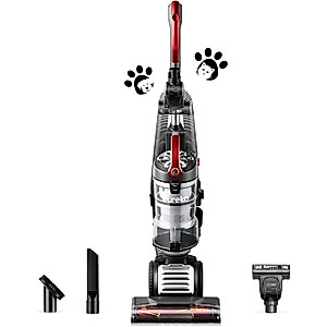 EUREKA Pet Upright Vacuum Cleaner for Home, Bagless Upright Vacuum Cleaner Swivel Steering, Powerful Lightweight Upright Vacuum Carpet and Floor, FloorRover Elite NEU630 with Tangle Free Tech, Red