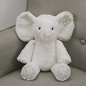 Lambs & Ivy Signature Jamboree Plush Elephant - Marshmallow - Gray, Gold, White