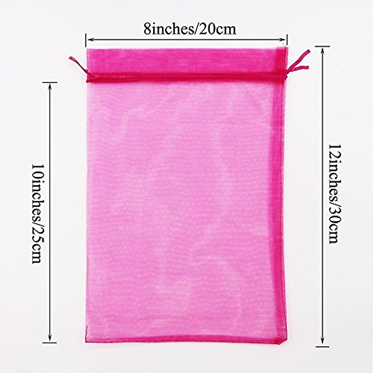 SumDirect Big Organza Gift Bags - 100Pcs 8x12 Inches Big Mesh Bags, Christmas Organza Gift Party Favor Bags with Drawstring