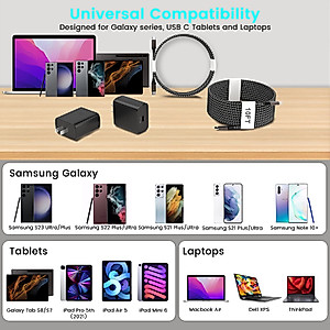 45W USB-C Charger, 2-Pack 45 Watt Samsung Super Fast Charger Type C Wall Charging Block with 2X 10FT Type C Cable for Samsung Galaxy S23 Ultra/S23/S23+/S22 Ultra/S22+/S22/S20/S21,Note 10/20,Tab S9/S8