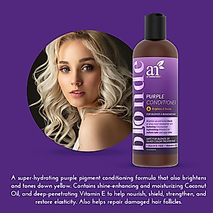 Artnaturals Purple Conditioner for Blonde Hair – (12 Fl Oz / 355ml) – Protects, Balances and Tones – Bleached, Color Treated and Silver Hair - Sulfate Free.