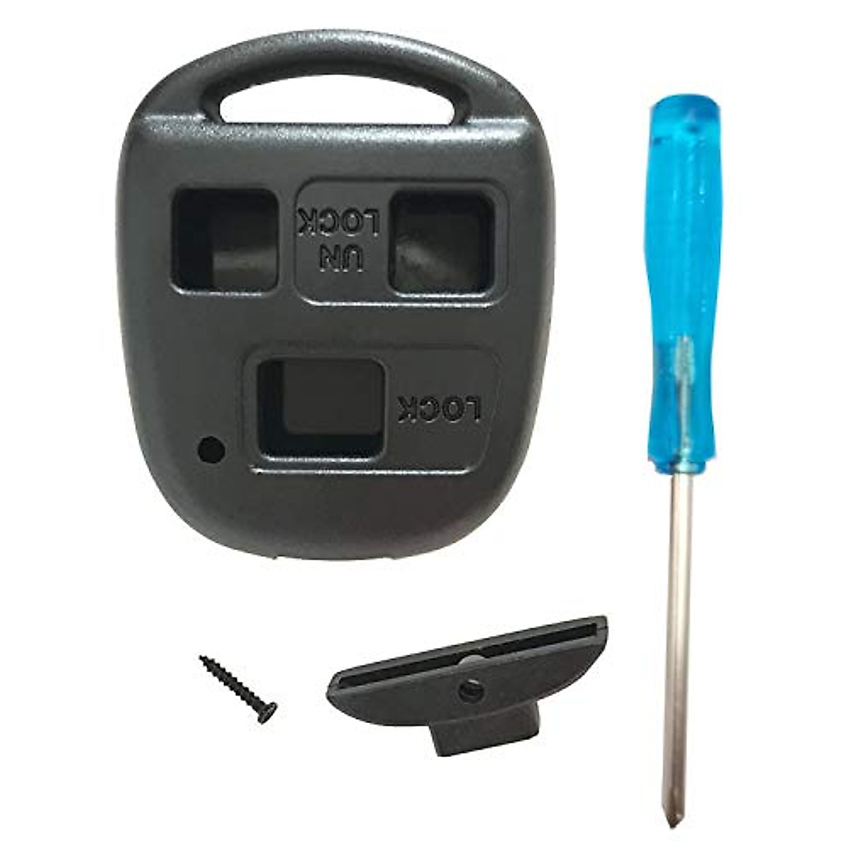 Upgraded Replacement Key Fob Keyless Entry Remote Shell Case fit for Lexus GS300 GS400 GS430 GX470 IS300 LS400 LS430 LX470 RX300 RX330 RX350 RX400h RX450h SC430 Car Key Fob Cover Casing (Black)