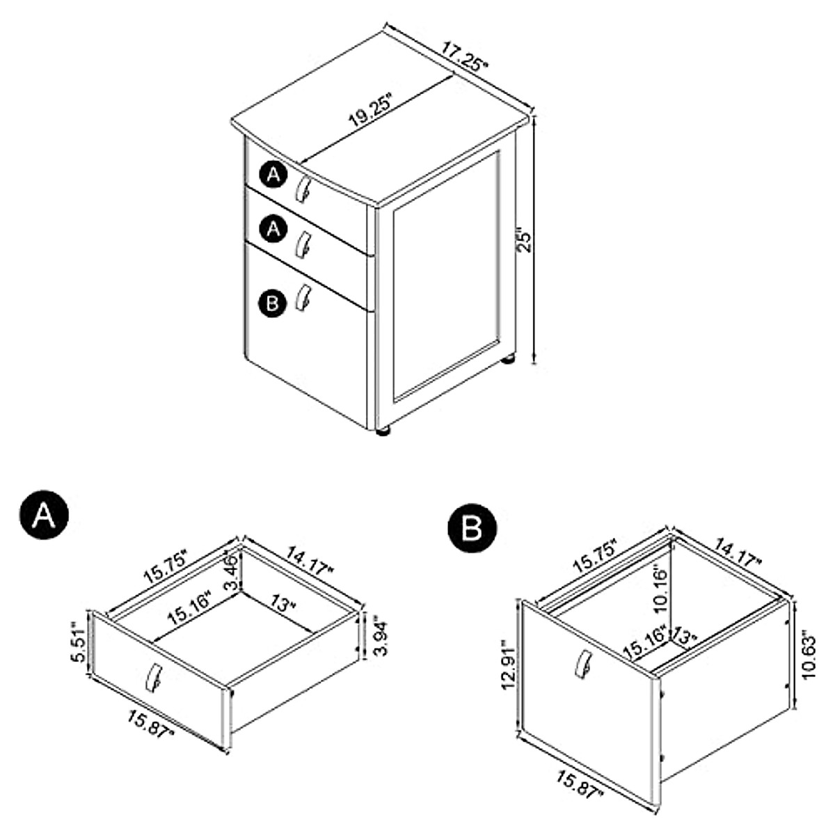 Coaster Furniture Estrella 3-Drawer File Cabinet Antique Nutmeg and Gunmetal 800656