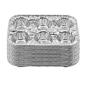 ATB 10 Pc Aluminum Foil Muffin Pan 6 Cavity Cake Mold Cupcake Disposable Container