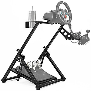 Anman Foldable Driving Gaming Steering Wheel Stand Fit for Logitech G25 G27 G29 G923,Thrustmaster PXN V9,Adjustable,Not Included Pedals & Shifter