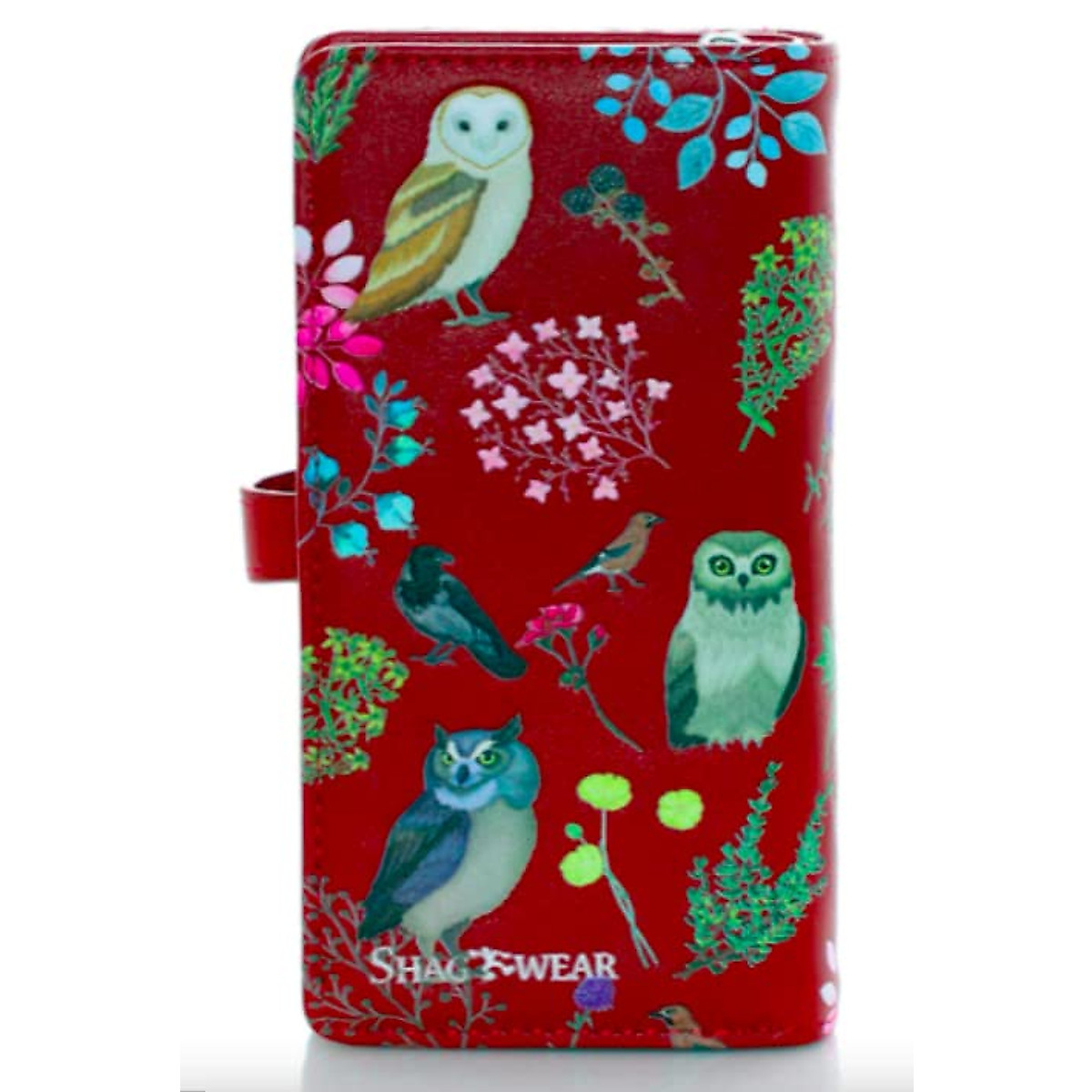Shag Wear Wild Bird Owl Large Women's Wallet Red 7"