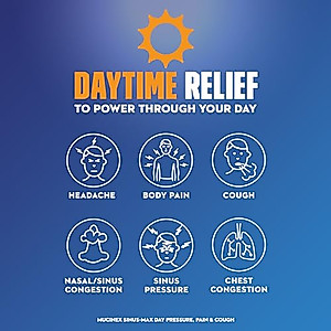 Mucinex Sinus-Max Day Pressure, Pain & Cough & Nightshift Night Sinus Medicine for Adults, Day/Night Combo Pack for Sore Throat Relief, Nasal Congestion Relief, Cough & Cold Medicines, 40 Caplets