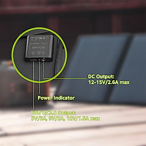 60W Portable Solar Panel with 18V DC Output, Foldable Solar Charger, Adjustable Kickstand,10 in 1 Connectors, DC to DC Cable, USB-C for Outdoor Camping RV Road Trip Adventure