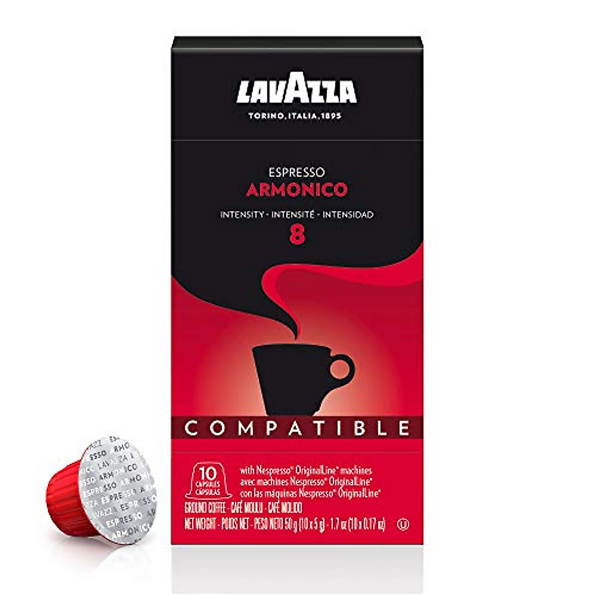 Lavazza Espresso "Armonico" - Harmonic Coffee Nespresso Compatible 100 Capsules Pack