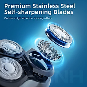 Men's Electric Shaver - LOBINH 3D Rechargeable Waterproof IPX7 Wet & Dry Shaving Electric Razor for Men with Pop-up Sideburn Trimmer