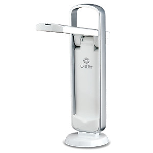 OttLite Portable LED Task Lamp, White - Lightweight LED Desk Lamp with Carrying Handle, Long-Lasting & Energy-Efficient Natural Daylight LEDs for Home Office & Desk - Automatic On/Off Operation