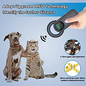 Symcode Bluetooth Pet Microchip Reader Wireless RFID Animal Chip ID Reader Scanner Animal ID Tag Handheld Scanner Animal Tag Reader EMID FDX-B(ISO11784/11785) 134.2KHz/125KHz