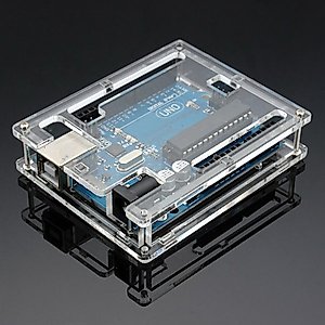 DAOKI Uno R3 Case Enclosure New Transparent Gloss Acrylic Computer Box Compatible with Arduino UNO R3