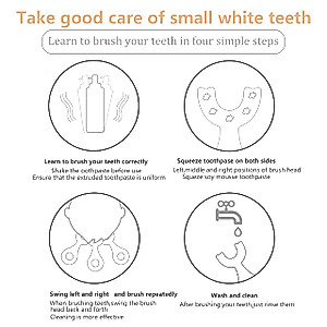 JAEZZIY U Shaped Toothbrush Kids,Food Grade Soft Silicone Brush Head, 360° Oral Teeth Cleaning Design for Toddlers and Children (Animals 2 Pack)