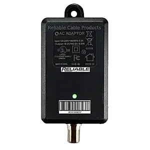 Reliable Cable Power Supply, High Efficiency OEM Replacement Wall Mount Adapter for CATV Drop Amplifiers 18V 500mA (0.5A) with F-Type Connection, DoE Level VI Rated