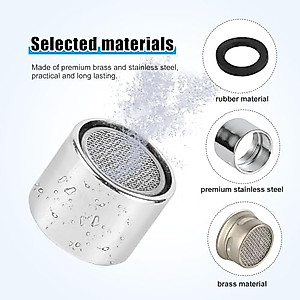 10pcs Faucet Aerators with 10pcs Gaskets, 55/64in Brass Shell Sink Aerator Replacement Female Thread Faucet Filter Parts for Bathroom Kitchen