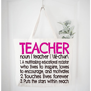 COCOVICI Teacher Appreciation Gifts For Women | Teacher Gift | Teacher Definition Tote Bag | Teacher Canvas Tote Bag | Teacher Gift Idea
