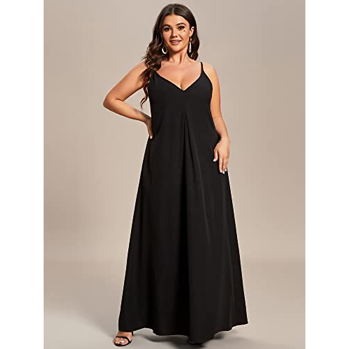 Ever-Pretty Womens Spaghetti Straps Loose Long Summer Plus Size Casual Dresses Burgundy 4XL