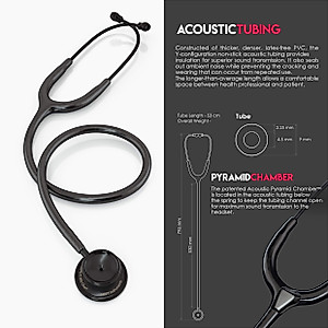 MDF MD One Epoch Lightweight Titanium Stethoscope, Adult, Pediatric, Free-Parts-for-Life, Burgundy Tube, Silver Chestpieces-Headset, MDF777DT17