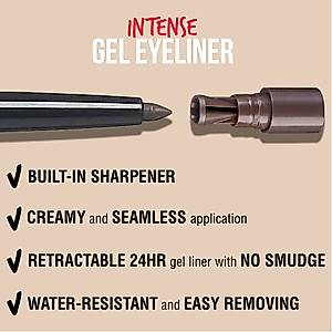 KISS New York Pro Intense Gel Eyeliner with Built-in Sharpener, Waterproof, Smudge-proof, Long Lasting Gel Eyeliner Pencil (Dark Brown)