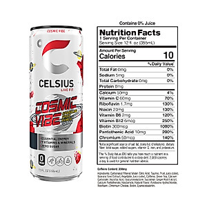 CELSIUS Sparkling Cosmic Vibe, Functional Essential Energy Drink 12 Fl Oz (Pack of 12)