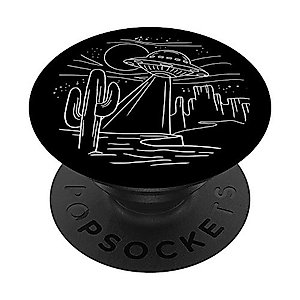 UFO Desert Retro Alien Spaceship Area 51 ET Space Lover Gift PopSockets PopGrip: Swappable Grip for Phones & Tablets