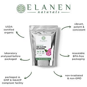 Organic Red Clover Blossoms 2 oz. (57g), USDA Certified Organic Red Clover, Red Clover Tea Organic, Red Clover Blossoms, Red Blossom Tea, Organic Red Clover Tea, Whole