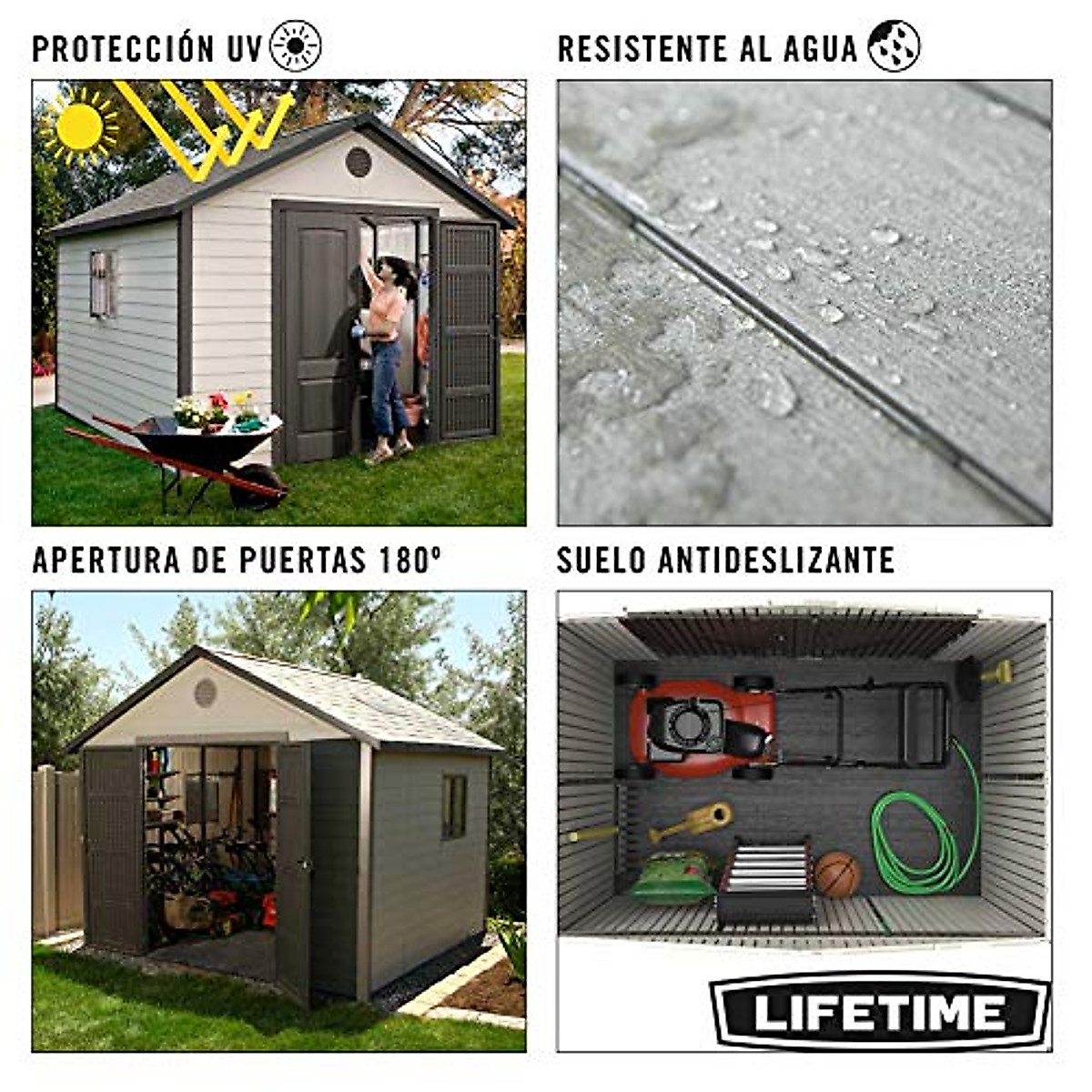 Lifetime 6433 Outdoor Storage Shed with Windows, 11 by 11 Feet