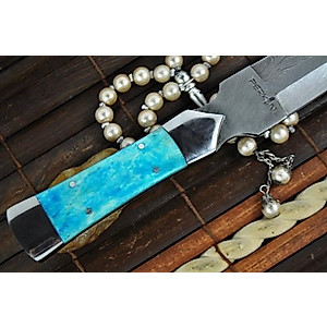 Perkin Knives - Custom Handmade Damascus Hunting Knife - Double Edge Knife