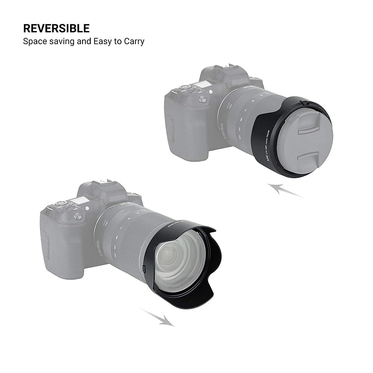 Lens Hood for Canon RF 24-240mm F4-6.3 IS USM on EOS R6 R5 RP R Camera, Reversible Lens Shade Replace Canon EW-78F Hood