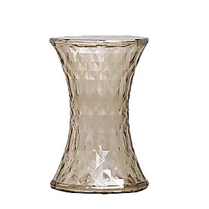 BOOMALTU Clear Chair Foot Stool Mosaic Chairs for Room in Transparent Crystal Decorative Stool for Living Room,Bedroom,Patio,Lounge,Bar (Amber)