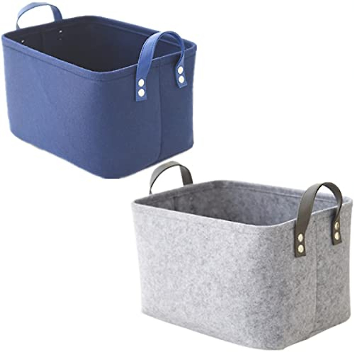MAGICLULU 2 Pcs Felt Storage Basket Storage Baskets Foldable Storage Basket Tabletop Shelf Folding Shelf Laundry Basket Nonwovens Storage Basket Desktop Organizer To Weave Grocery Basket