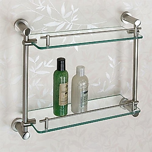 Signature Hardware 296467 Ceeley 17" Two-Tier Glass Shelf