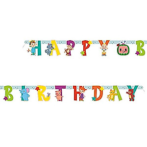 Unique Happy Birthday Large Jointed Cocomelon I Pack of 1 Banner, 6.5ft, Multicolor