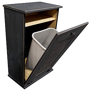 Sawdust City Tilt-Out Wooden Trash Bin Holder (Old - Black)