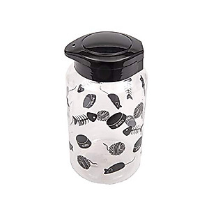 Lixit Food and Treat Storage Jars for Dogs, Cats, Small Animals and Birds (128oz, Cats - Black)