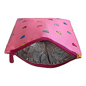 Yumbox Pochette 8x8 in. Large Reusable Sandwich & Snack Bag (2-Pack) - Eco-Friendly, BPA-Free, Water-Resistant, Easy-Wash - Woof & Hearts Design - Perfect for School, Work & Travel