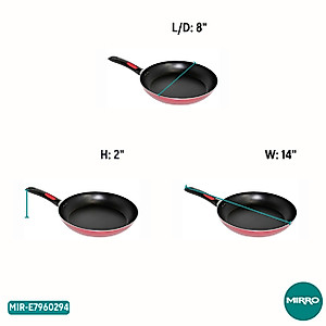 Mirro A79602 Get A Grip Aluminum Nonstick Fry Pan Cookware, 8-Inch, Red -