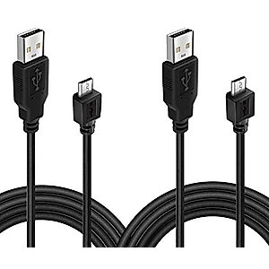 2 Pack 10ft PS4 Controller Charging Cable, Play and Charger Data Sync Cord for Sony Playstation 4/ PS4 Pro/ PS4 Slim/ PS4 Controllers, Microsoft Xbox One X/One S/One Elite/One Controllers (Black)